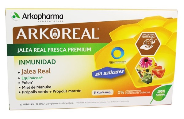 Arkoreal Jalea Real Fresca Premium Inmunidad sin azucares 20 ampollas ... Arkoreal Jalea Real Fresca Premium Inmunidad sin azucares 20 ampollas ...